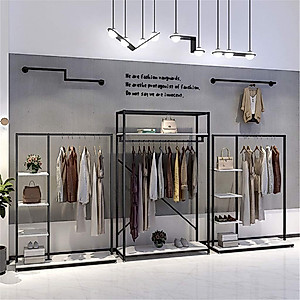 JIAO PAI Garment Racks Metal Coat Rack, Vertical Heavy Clothing Tidy Rails Boutique Clothing Store Storage Display Stand Multifunction Save Space Sturdy Long skirt and jacket stand