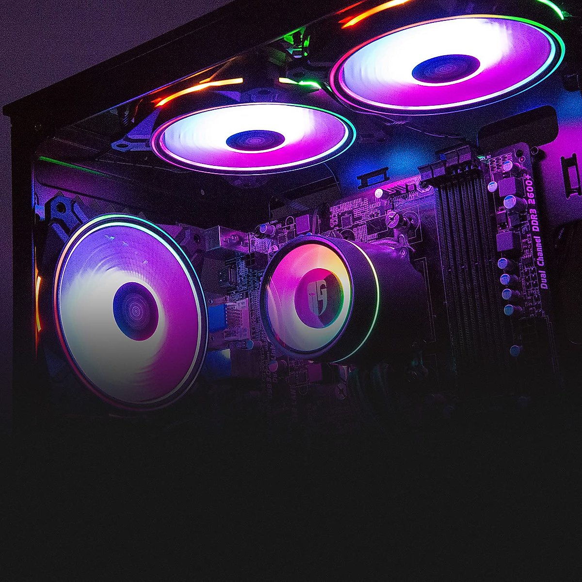 DeepCool CF120 Plus 3in1 PC Fans 3 Packs 120mm 1800RPM PWM Case Fans ARGB Aura SYNC 52.5CFM Computer Cooling Fans Quiet Under 28.8dB(A) High Performance for ATX/MATX PC Cases, Black