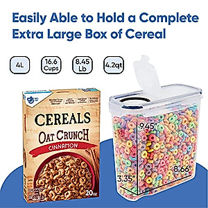 Cereal Containers Storage Set Large (4L,135.2 Oz), Airtight Food Storage Containers for Kitchen & Pantry Organization, Cereal Storage Container Set for Crunchiness, BPA Free Dispenser Keepers
