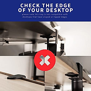 VIVO Large Height Adjustable Keyboard Tray, Under Desk Pull Out Platform, Pencil Drawer, Sturdy C Clamp Mount, 27 (33 Including Clamps) x 11 inch Slide-Out Tray Storage Drawer, Black, MOUNT-KB05-4DH