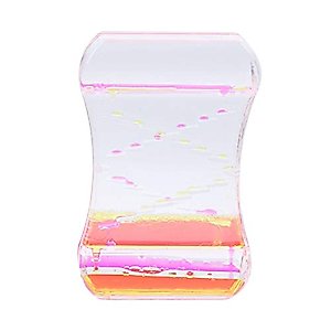 FARUTA Oil Hourglass Liquid Motion Bubbler Timer Double Color Hourglass Pressure Release Toy Desktop Ornament for Christmas Birthday Gift (Color : Pink+Yellow)