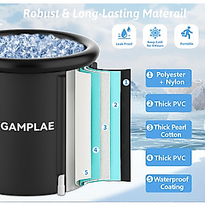 Portable Ice Bath Tub for Athletes Adults, Large 99 Gallons Ice Plunge Tub with Cover, Ice Pod Cold Bath Plunge Tub for Cold Water Therapy and Recovery, Thicken Cold Tub Ice Baths at Home & Outdoor