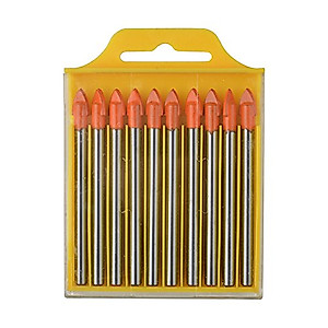 Gunpla 10Pcs Multi-Material Drill Bits Set, Cemented Carbide Masonry Drill Bits for Glass, Plastic, Tile, Concrete, Brick, Wall, Wood and Brick Wall 6mm