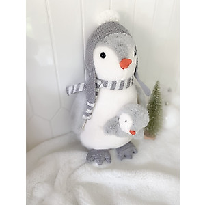 MON AMI Pebble The Penguin Stuffed Animal with Baby 14”, Soft & Cuddly Plush Penguin, Use as Toy/Nursery Room Décor, Great Gift for Kids of All Ages
