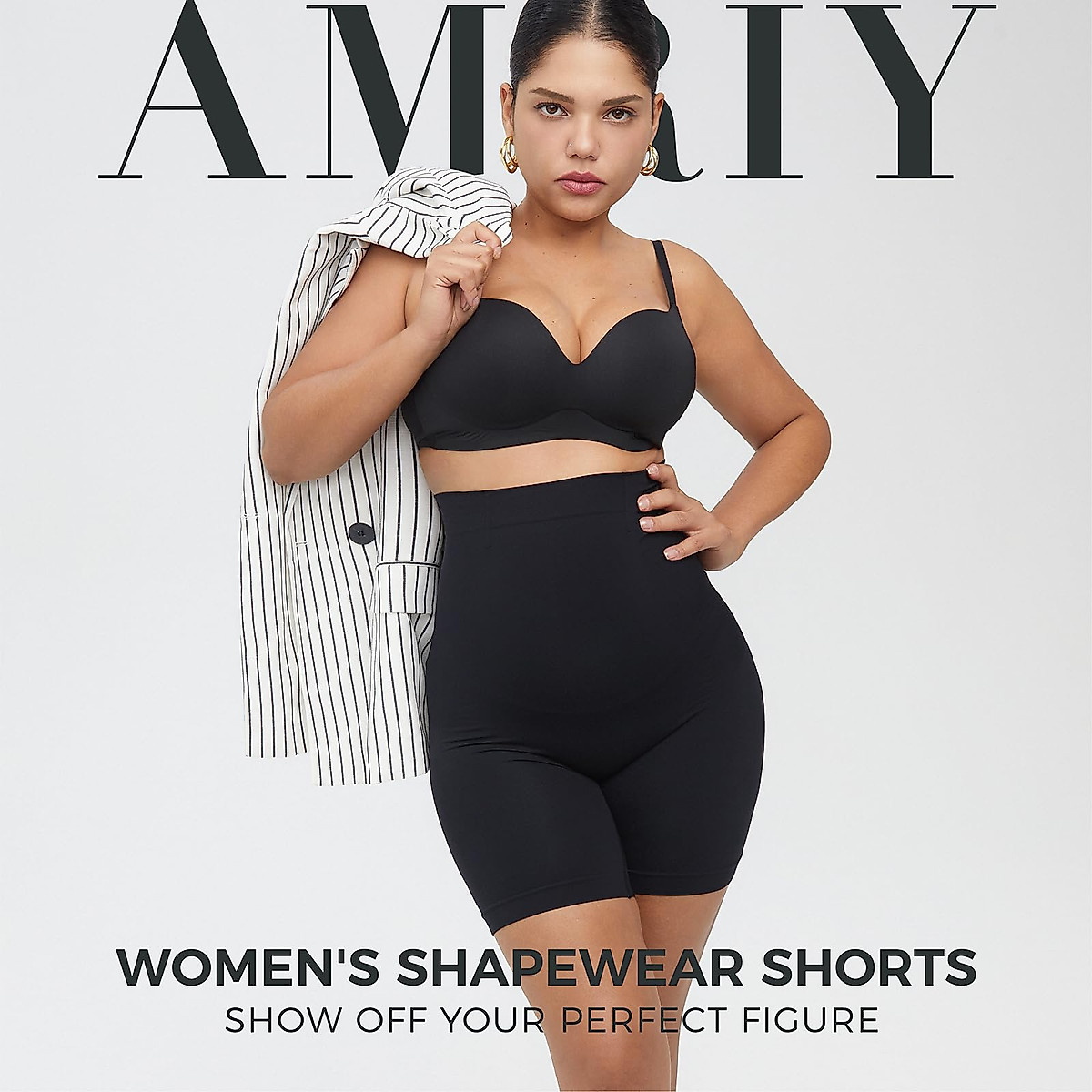 AMRIY Shapewear for Women Tummy Control High Waisted Body Shaper Butt Lifting Shapewear Shorts Girdles Tummy Control Shorts Beige,S