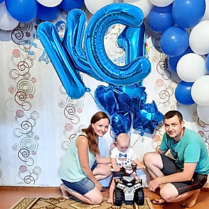 TONIFUL 40 Inch Large Blue Letter C Balloons Giant Alphabet Letter Balloons,Foil Mylar Big Balloons for Birthday Party Anniversary New Year Graduation Supplies Decorations