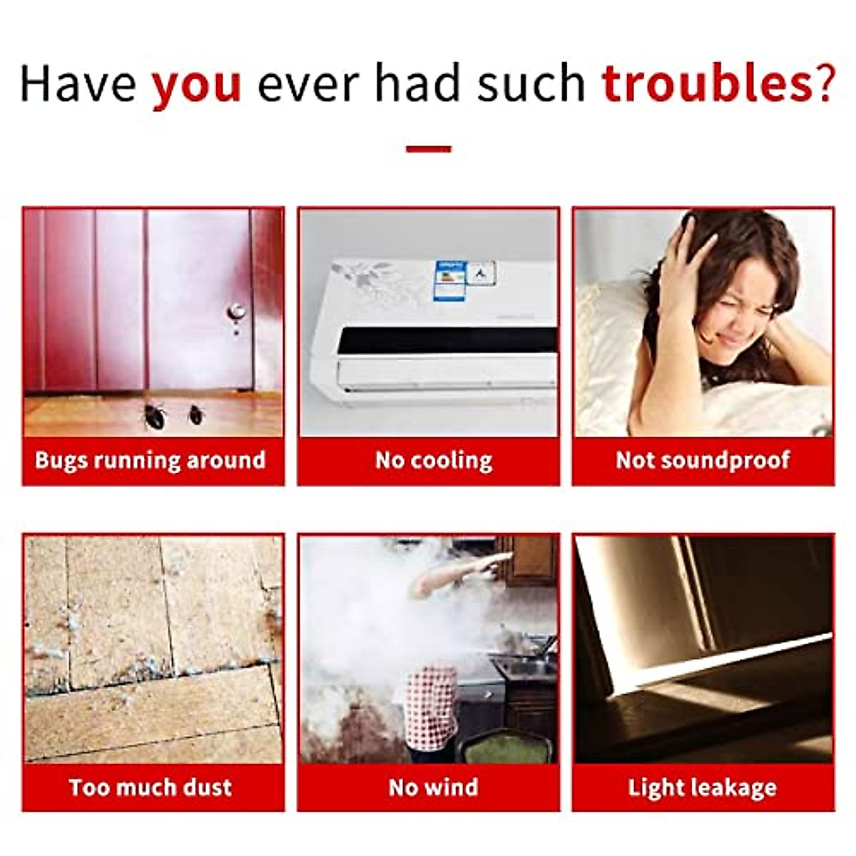 Door Draft Stopper, Cuttable Under Door Seal, Strong Adhesive Draft Stopper for Bottom of Door for Exterior/Interior Doors 39” Length (Black)