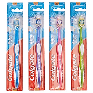 Colgate Extra Clean Full Head Toothbrush, Soft, Assorted Colors (Pack of 12)