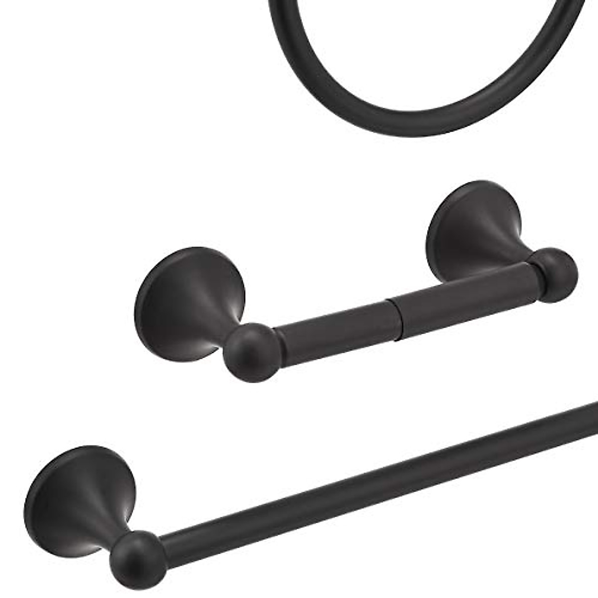 Amazon Basics 4-Piece Bathroom Set - Standard, Black