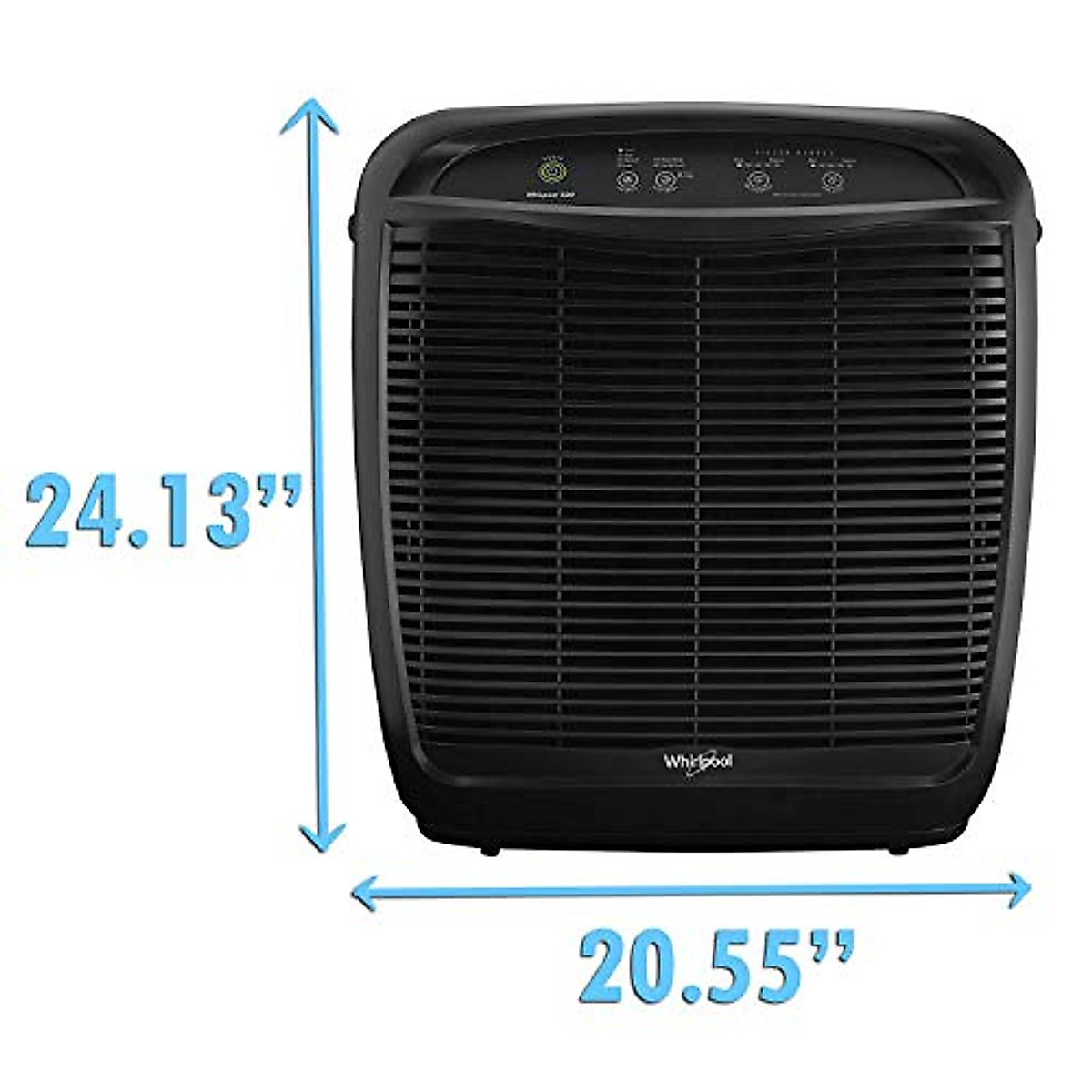 Whirlpool WP500B WP500 Whispure Air Purifier – 490 sq ft Filtration with True HEPA and Carbon Pre-Filter 8171434K, 1183054K. Compact Odor Allergen Eliminator (WP500B-Slate, Large, Slate Black