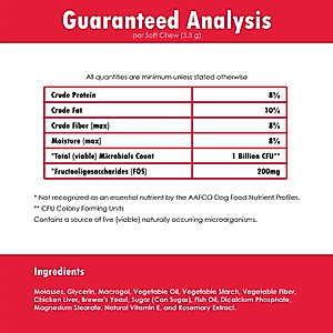 Proflora Probiotics for Dogs-Complete Gut Health & Immune Support. Easy to Use Digestive Multi-Strain Probiotics. Easier Diet Transitions, Healthier Skin & Coat & Helps Treat Diarrhea. 60 Soft Chews