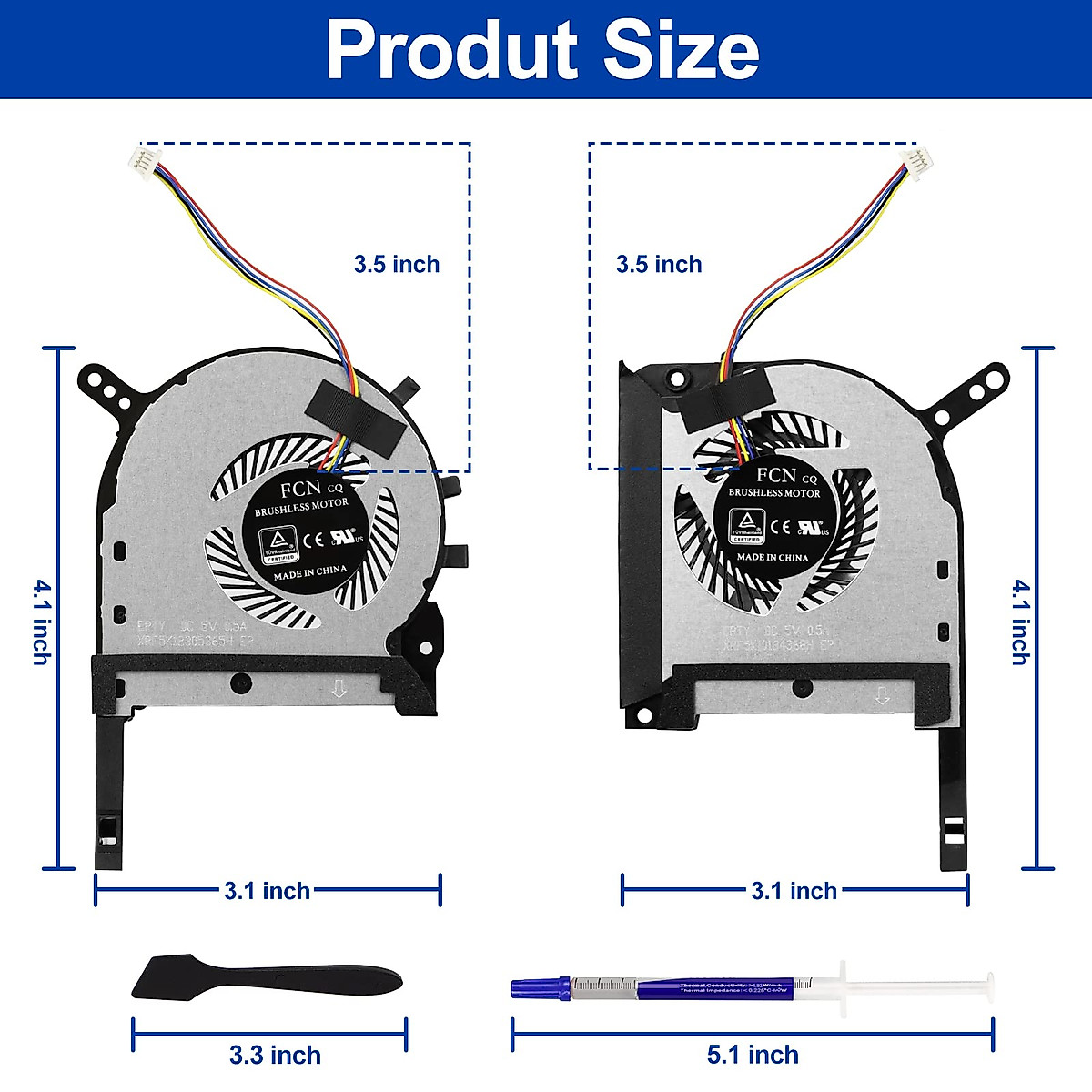 CPU+GPU Cooling Fan Replacement for Asus TUF Gaming (2020) A15 FA506 FA506IV FA506IU TUF 506 IU IV F15 FX506 FX506LI FX506LU FX506IH FX705DT FX505 FX505DT FX505DV FX505DY FX505DU FX505DD FX505GT/GD