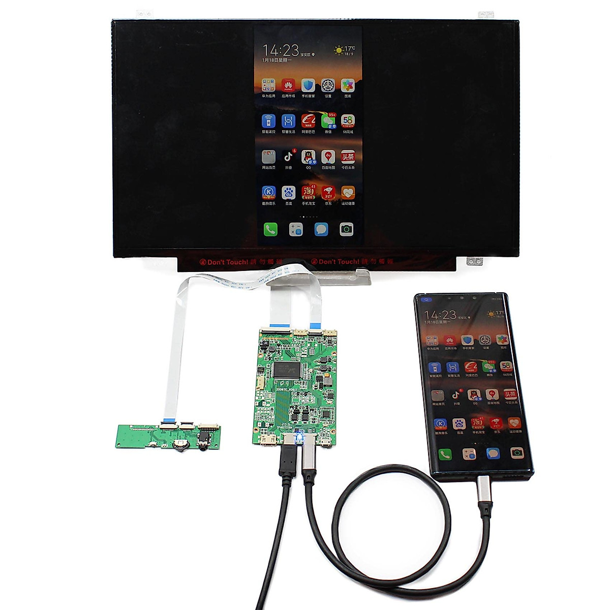 VSDISPLAY 14" 14 Inch 1920X1080 IPS LCD Screen with HD MI Type C LCD Controller Board VS-RTD2556HC-V2