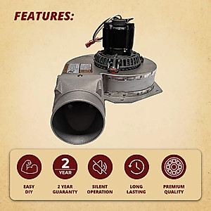 Us Stove 80473 Combustion Exhaust Blower Motor Fan for US Stove 5520, King Ashley 5500 5500M 5500XL 5500XLT 5502M 5510 Pellet Stoves, American Harvest 6037 6039 6039hf 6039i 6041 6041i with Housing