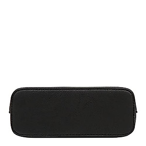 FashionPuzzle Faux Leather Solid Small Dome Crossbody bag with Chain Strap (Black)