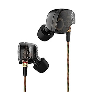 KZ ATE Hi-Fi IEM Sports Headphones with Copper Driver Ear Hook and Foam Eartips Specially for Music Fans, New Mic Edition