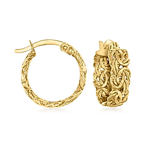 Canaria 10kt Yellow Gold Byzantine Hoop Earrings