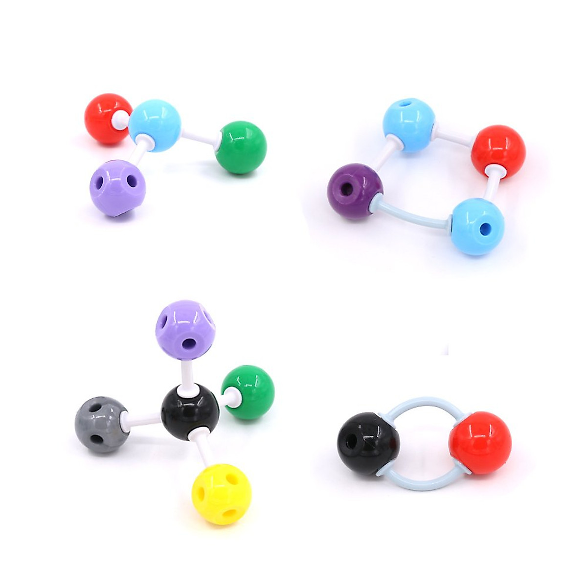 Swpeet 115 Pcs Organic Chemistry Molecular Model Student and Teacher Kit, Molecular Model Set for Inorganic & Organic Chemistry - 50 Atoms & 64 Links & 1 Short Link Remover