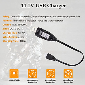 VICMILE Airsoft Battery 11.1V 1400mAh Lipo Battery with Tamiya Plug 30C High Discharge Rate Rechargeable 3S Lipo Battery for Airsoft Model Guns