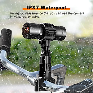 VSYSTO K5X 2K Ultra HD Wi-Fi Action Dash Camera for Motorcycle and Bike Riding, Mini Body Helmet Cam with 170° Wide Angle, Waterproof Lens and Night Vision(Helmet & Handlebar Mounts Included)