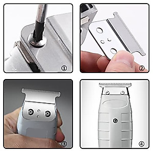T Outliner Replacement Blades Compatible with Andis T Outliner/Andis Gtx/Andis Blackouts/Andis T-outliner Cordless/corded, including 2 packs Sliver T Blades & 4 packs Black Combs