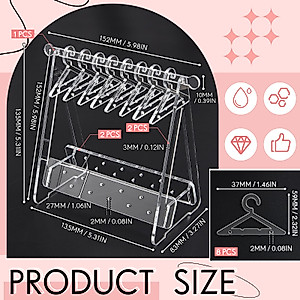 Kigley 4 Pcs Acrylic Earring Hanger Rack Earring Holder Stand Earring Display Each 52 Hole with 8 Mini Hangers Clear Hanging Jewelry Ear Studs Dangle Organizer for Women Girls, 5.31 x 5.31 x 3.27 Inch
