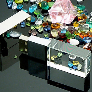 Laak 16GB New Crystal Transparent Rectangle Genuine USB Flash Drive 3.0 Wedding Gift Pendrive,Silver