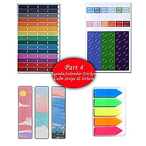 Deselen Happy Planner Stickers, Calendar Planner, Planner Stickers, Aesthetic Calendar Stickers for Teacher Planner, Teacher Stickers, Happy Planner Stickers, (Set of 12 Sheets 725 Stickers)