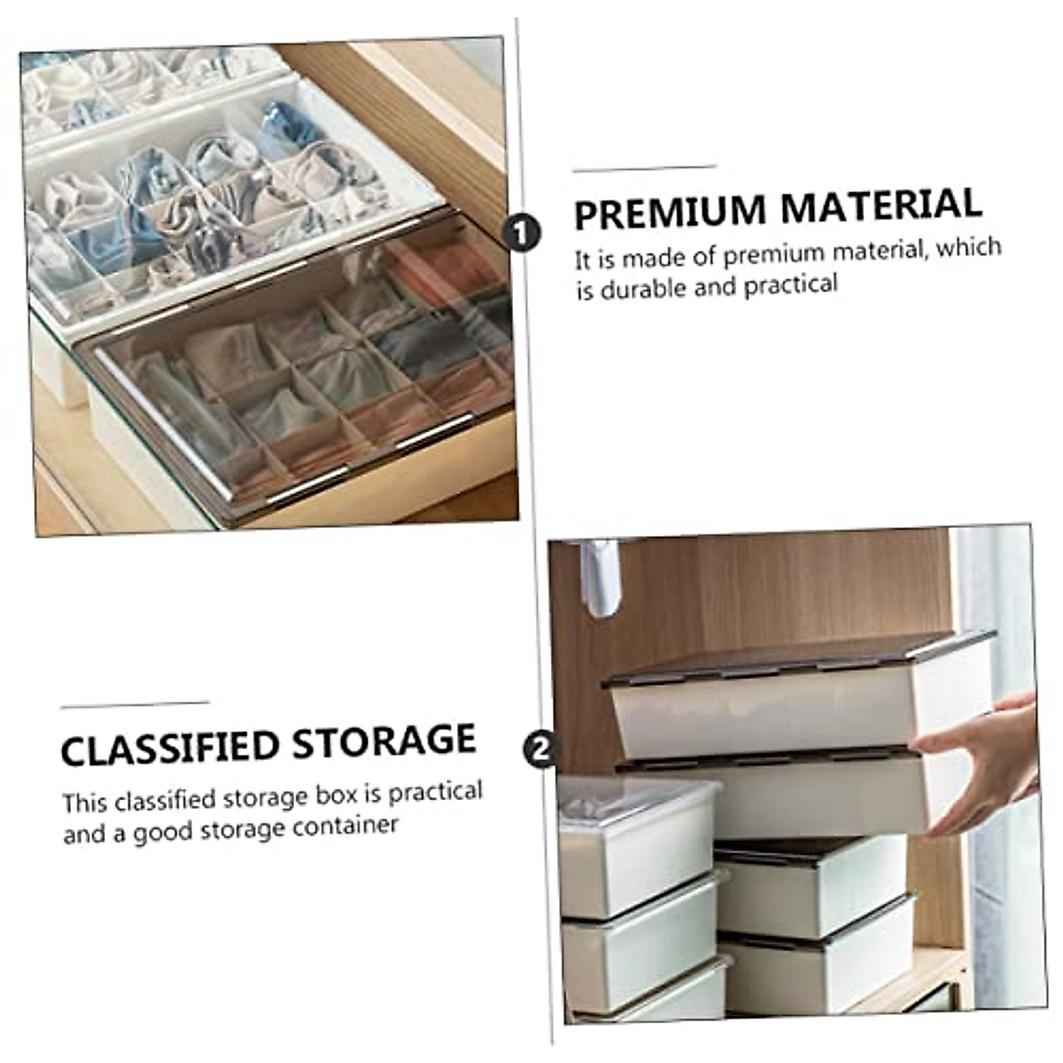 Abaodam 1Pc Box Storage Box containers for clothes plastic container with lid clothes drawers lingerie drawer dividers wall hanging storage bag plastic socks Organizer Bra Storage Tray tie