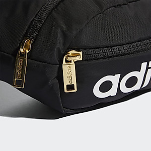 adidas Core Waist Pack Fanny Bag, Black/White/Gold Metallic, One Size