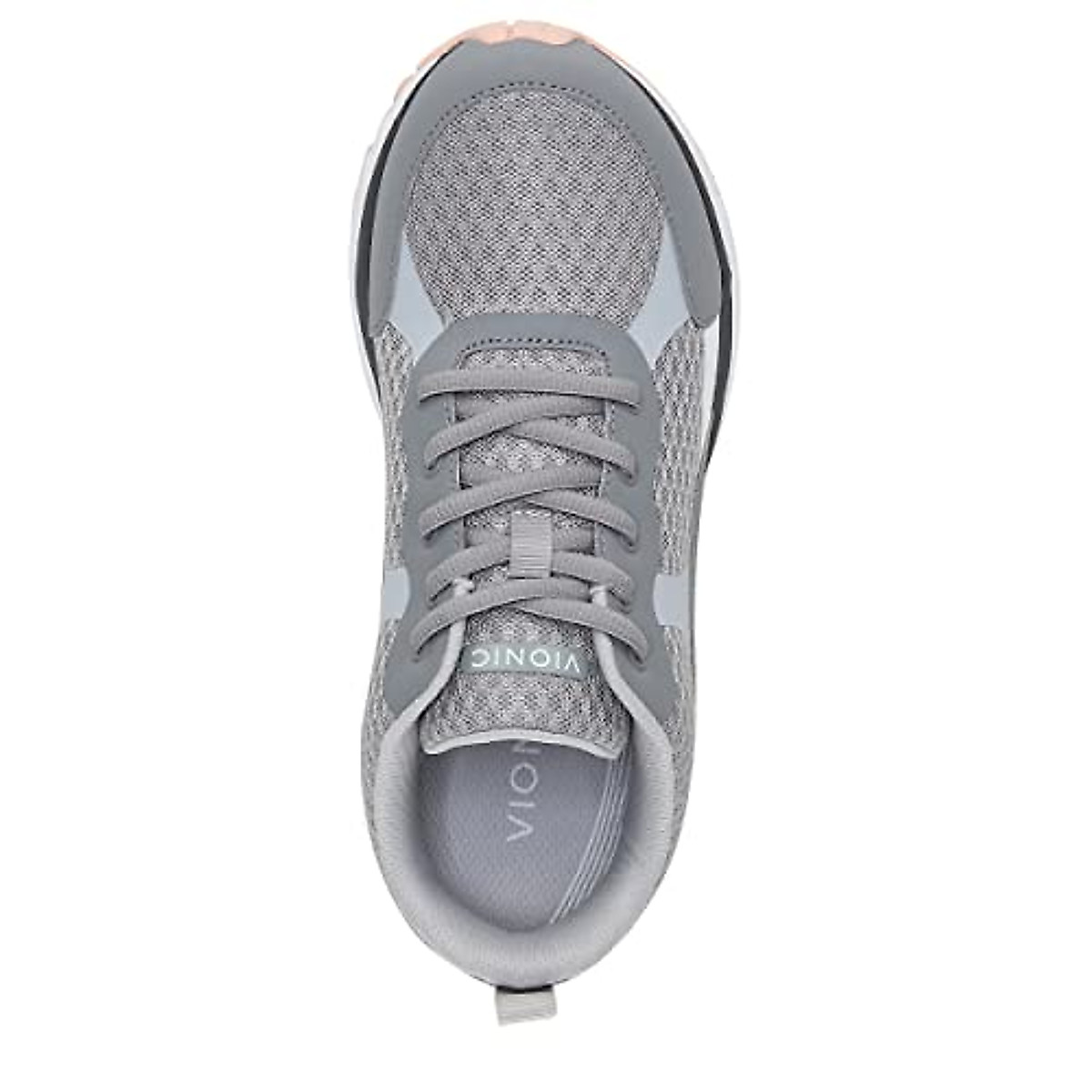 Vionic Dashell Women's Lace Up Athletic Walking Shoe Light Grey - 9 Medium