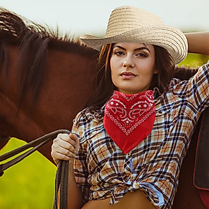 Unittype Western Cowboy Hats, Bandanas, and Party Accessories Set (Beige)