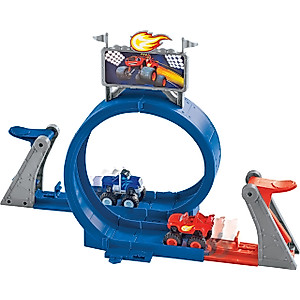 Fisher-Price Nickelodeon Blaze and The Monster Machines Monster Dome Racetrack playset with Stunt Track and Character Trucks for Preschool Kids
