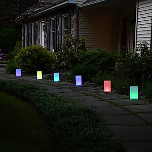 LumaBase Battery Operated Luminaria Kit with Timer, Color Changing - Set of 6