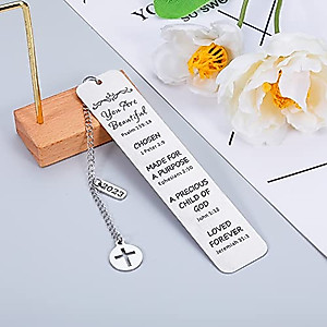 Inspirational Christian Bookmark Gifts for Women Stocking Stuffers Religious Gifts for Women Baptism Gifts for Girl Bible Verse Bookmark for Daughter Friend Birthday Christmas Baptism Church Gifts