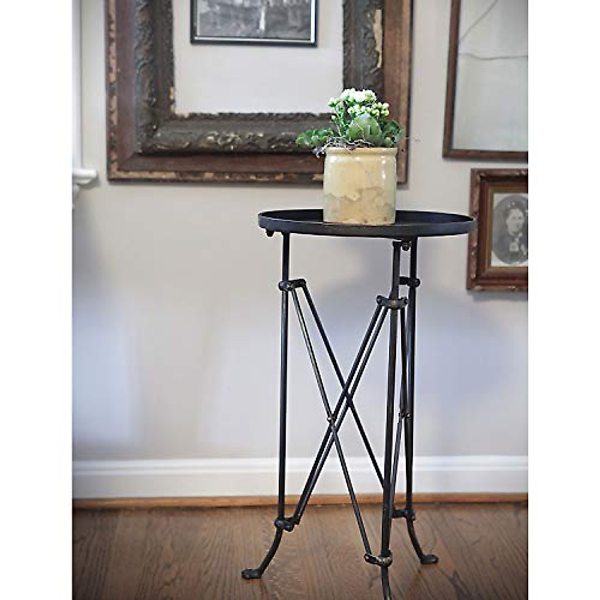 Creative Co-Op Round Bronze Metal Accent Table