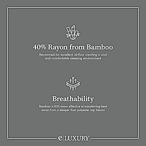 ExceptionalSheets Bamboo Mattress Pad | Extra Plush Rayon from Bamboo Cooling Topper for Restful Sleep | Thick Pillowtop Mattress Pad Cover with Fitted Skirt - King