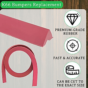 K66 Rubber Bumpers Replacement (Pack of 6) for 8ft Pool Table, Billiard Rail Cushions with 8 Corner Pocket Facings & 4 Side Pocket Facings