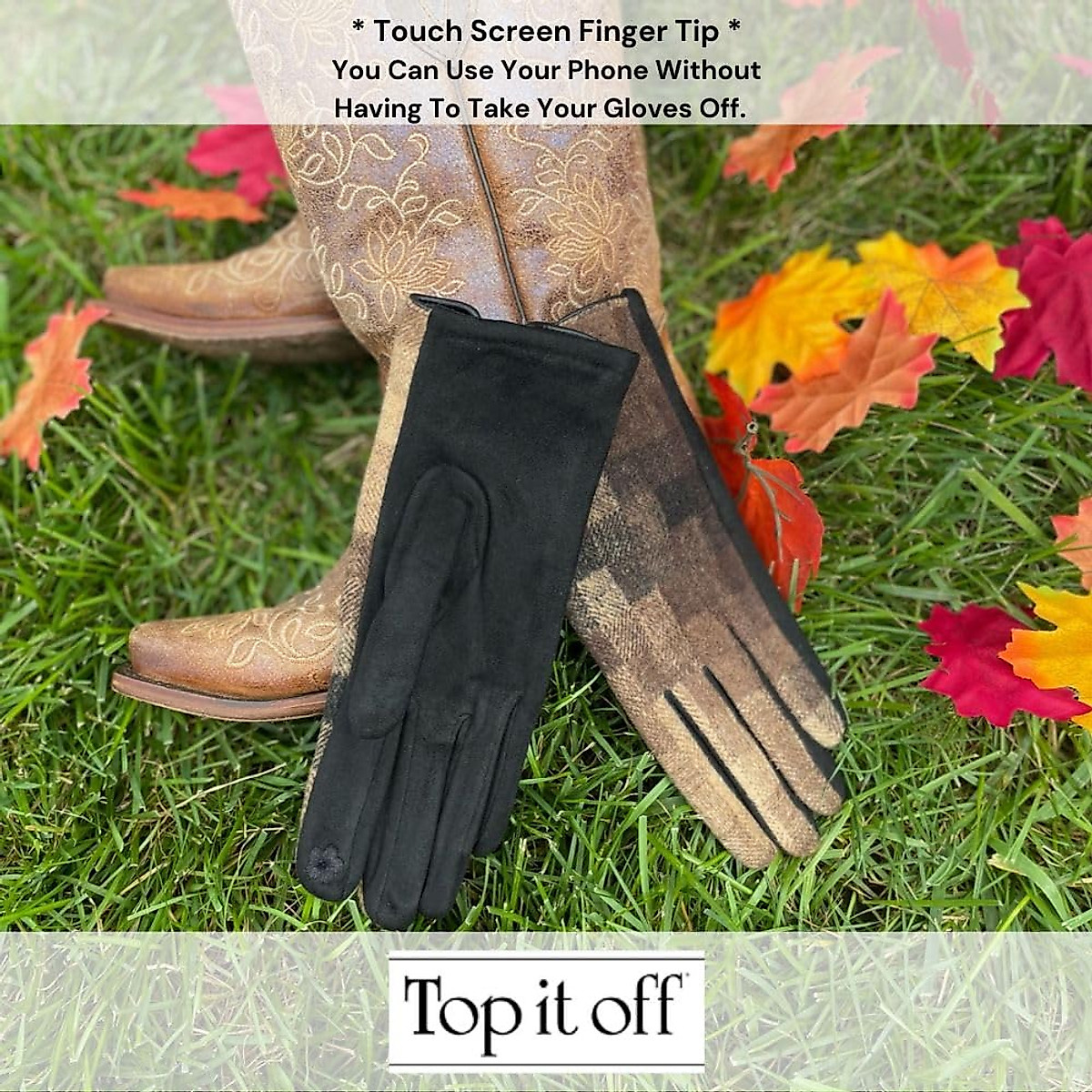 Top It Off Winter Gloves For Women - Featured on Favorite Things - Touch Screen Fingers - Stylish, Warm, Cold Weather Gloves - Gifts For Women