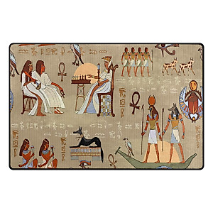 ALAZA Ancient Egyptian Culture Area Rug Rugs Non-Slip Floor Mat Doormats Living Dining Room Bedroom Dorm 60 x 39 inches inches Home Decor