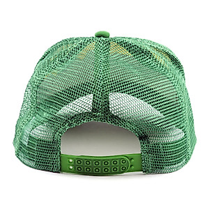 NYFASHION101 Blank Mesh Adjustable Snapback Cotton 6-Panel Trucker Hat Cap, Kelly Green/White