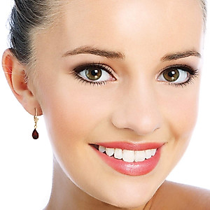 Galaxy Gold GG 2.5 Carat 14k Solid Yellow Gold Leverback Earrings with Natural GARNET