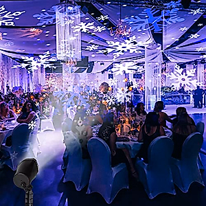 EAMBRITE Christmas Projector Lights LED White Blue Rotating Snowflake Projector Light for Birthday Wedding Theme Party Garden Home Winter Outdoor Indoor Decor