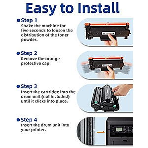 TN760 12000 Pages 4 Packs Toner Cartridge Replacement with Chip for Brother TN-730 TN-760 Black High Yield for DCP-L2550DW HLL2395DW MFCL2710DW MFC-L2750DW Printer