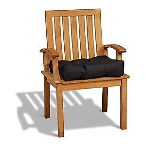 Classic Accessories Water-Resistant Square Patio Seat Cushions, 19 x 19 x 5 Inch, 2 Pack, Black, Outdoor Seat Cushions