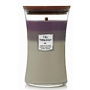 WoodWick Large Hourglass Trilogy Candle, Amethyst Sky, 21.5 oz.