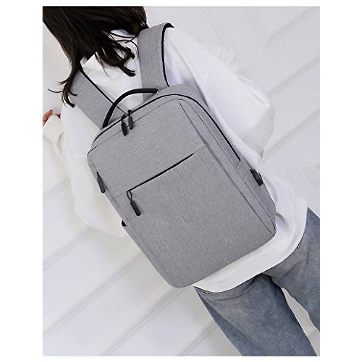 SnowDove Laptop Backpack 15.6 Inch, Business Durable Laptops Travel Backpacks with USB Charging Port (Gray)