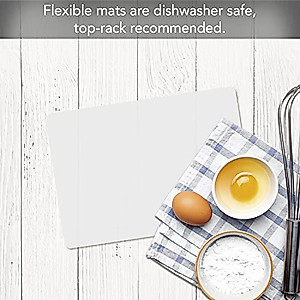 Cut N' Funnel Food Service Grade Heavy Gauge Flexible Cutting Board Mats 4 Pack 9” x 12” Made in the USA BPA Free Plastic Dishwasher Safe