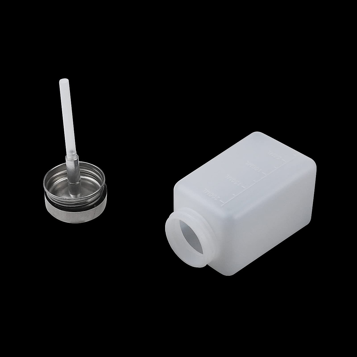 Antrader 2 Pack Push Down Dispenser Bottles,200ml(6.7oz) Push Down Liquid Dispenser Pump Bottle,White