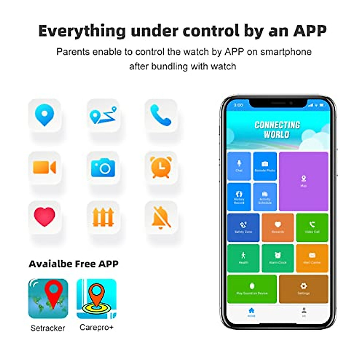 Smart Watch Phone, Waterproof HD Touchscreen Camera Flashlight Music Player with SOS Alarm, Digital Watches for Teens Students Ages 5 to 12, Support Turn Off The Watch Remotely (Pink)